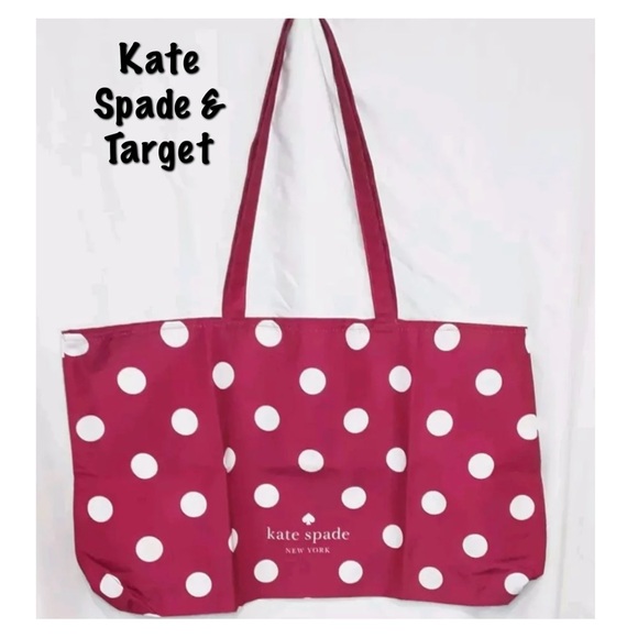 kate spade | Bags | Kate Spade Target Magenta White Reusable Polka Dot ...